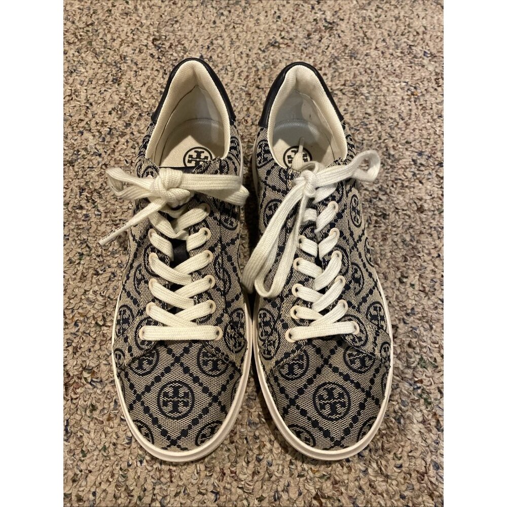Tory Burch Miller Logo Canvas Navy Blue/White Woman S… - Gem